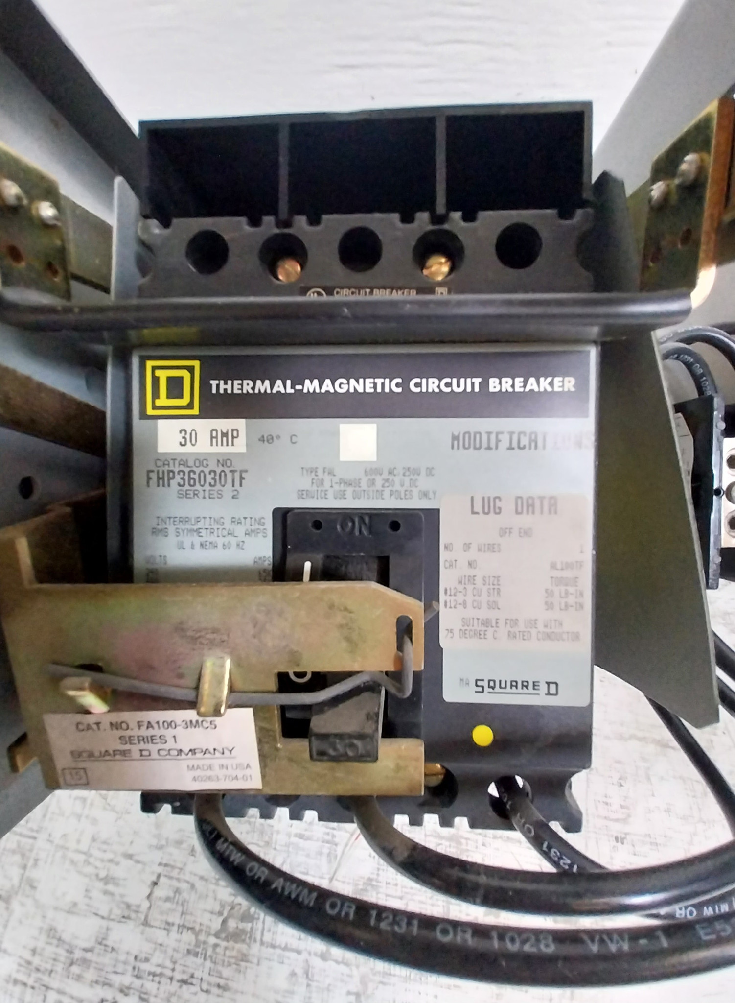 Square D Model 5 30 Amp Breaker 9" Motor Control MCC Feeder Bucket 30A ...