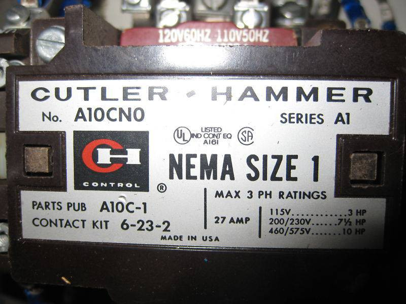 Cutler Hammer F10 Unitrol Sz Size 1 MCCB CH 15 Amp A (EBI0934-7 ...