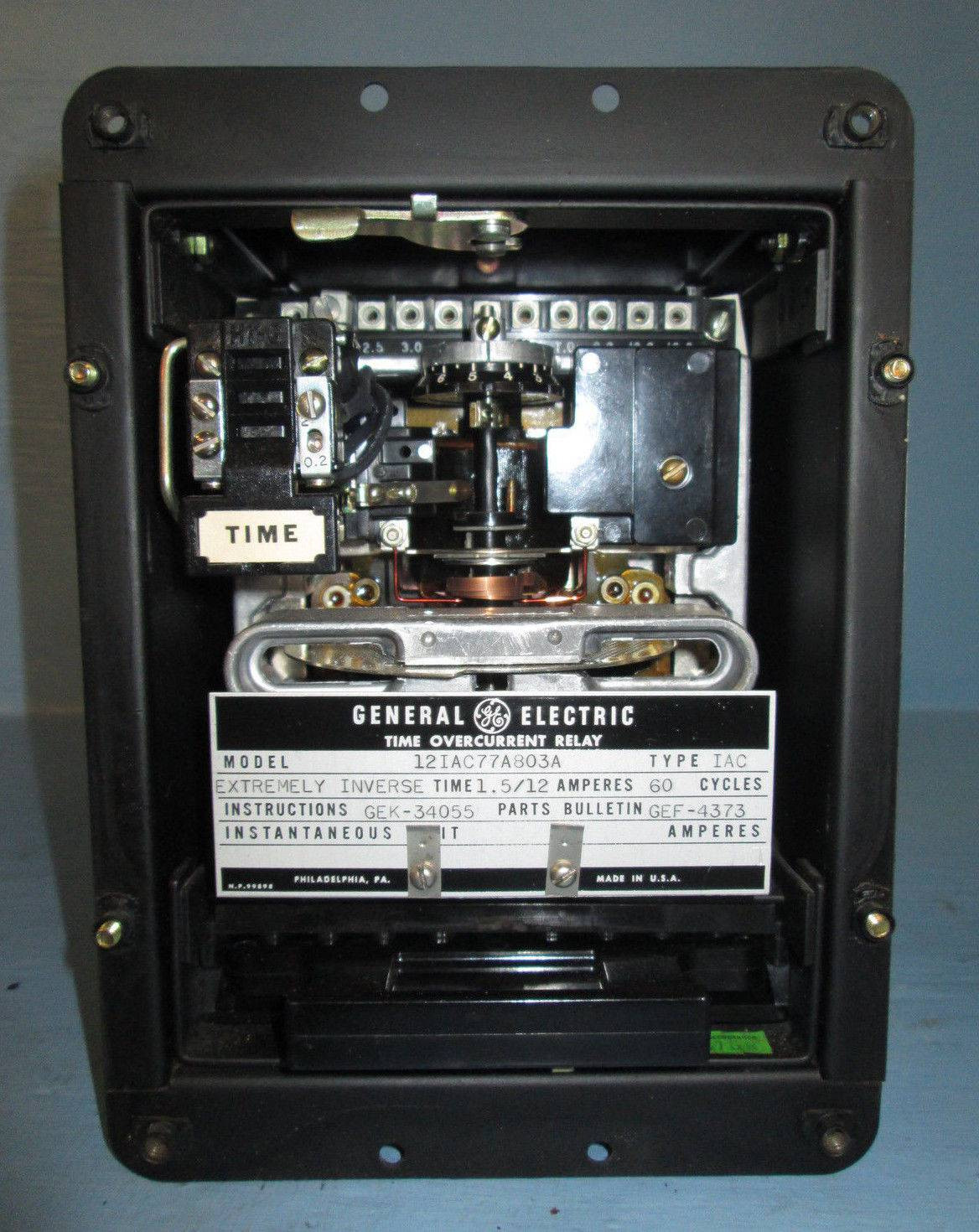 General Electric 12IAC77A803A Very Inverse Time Overcurrent Relay IAC ...