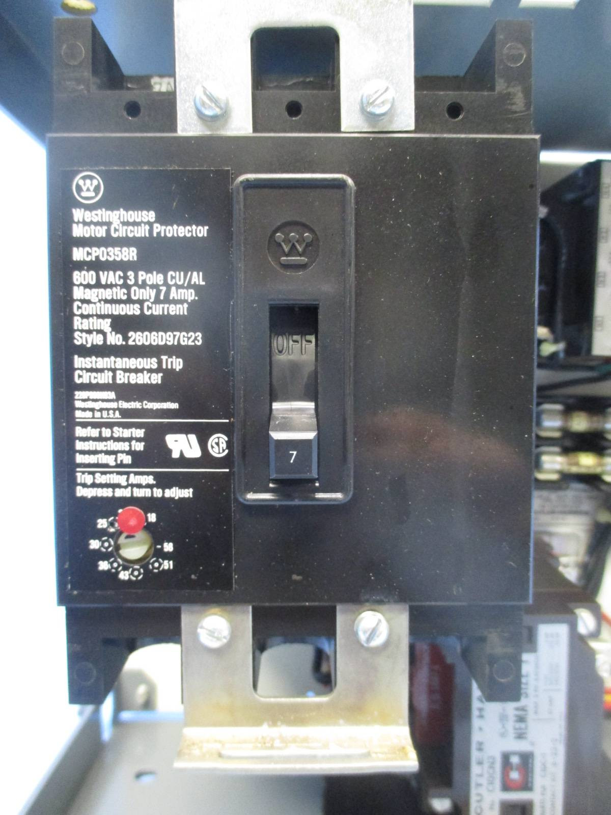 Cutler Hammer CH F10 Unitrol Sz Size 1 Starter 7 Amp Breaker MCC MCCB ...