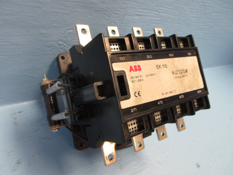 ABB EK-110 Motor Contactor 4-Pole 170 Amp 600V 24V-DC Coil 4P 170A ...
