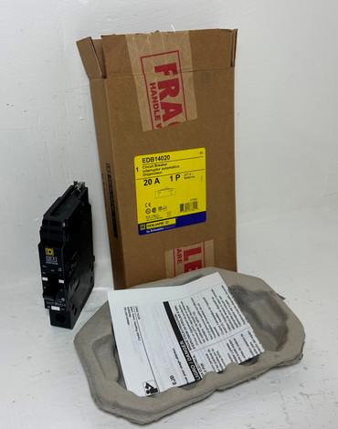 NEW Square D EDB14020 20A Circuit Breaker 1 Pole 18kA @ 277/240 VAC 20 ...