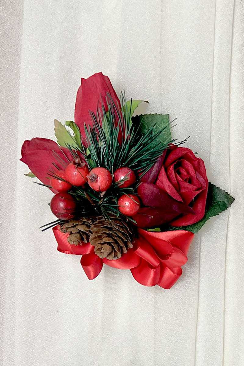 Christmas Wedding Corsage | Winter Corsag | TheBridesBouquet