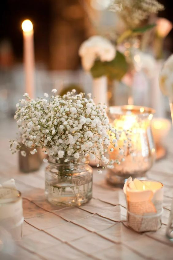 10 Babys Breath Centerpiece Ideas - TheBridesBouquet.com