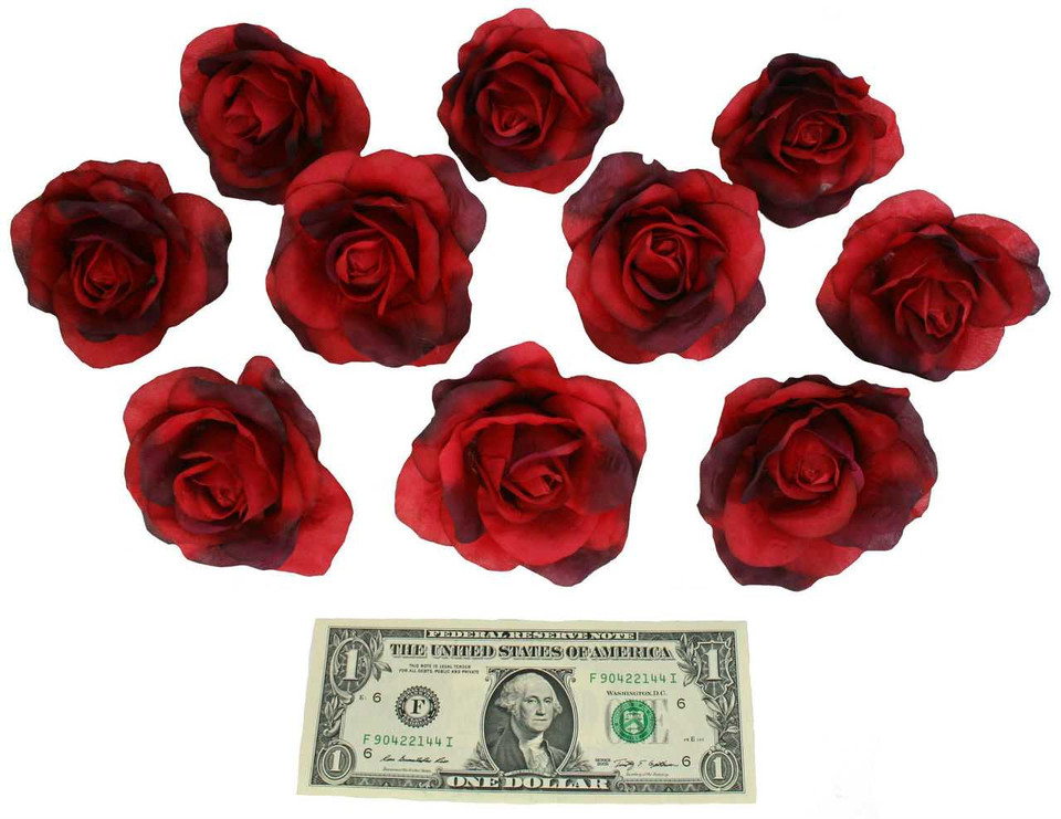 Red Rose Heads | Artificial Flowers | Wedding Centerpieces | Silk Roses ...