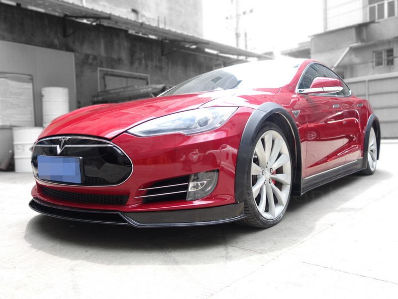Tesla Model S Carbon Fiber Front Lip Spoiler - Meduza Design Ltd