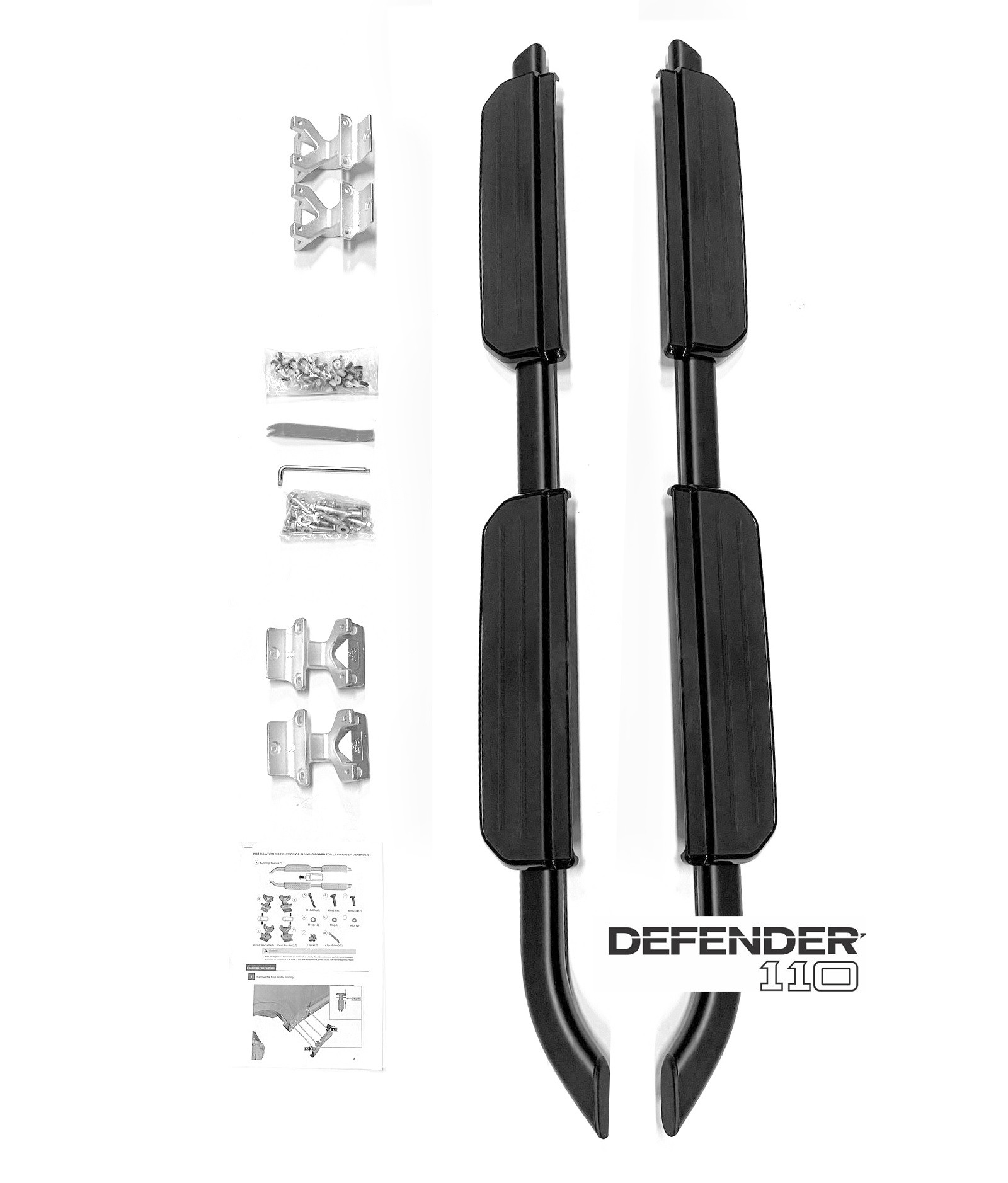 Land Rover Defender 2020> 90 & 110 Fixed Side Steps - Meduza Design Ltd