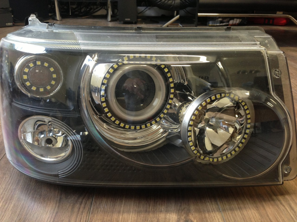 Range Rover Sport Headlight Upgrade Conversion painted black internals ...