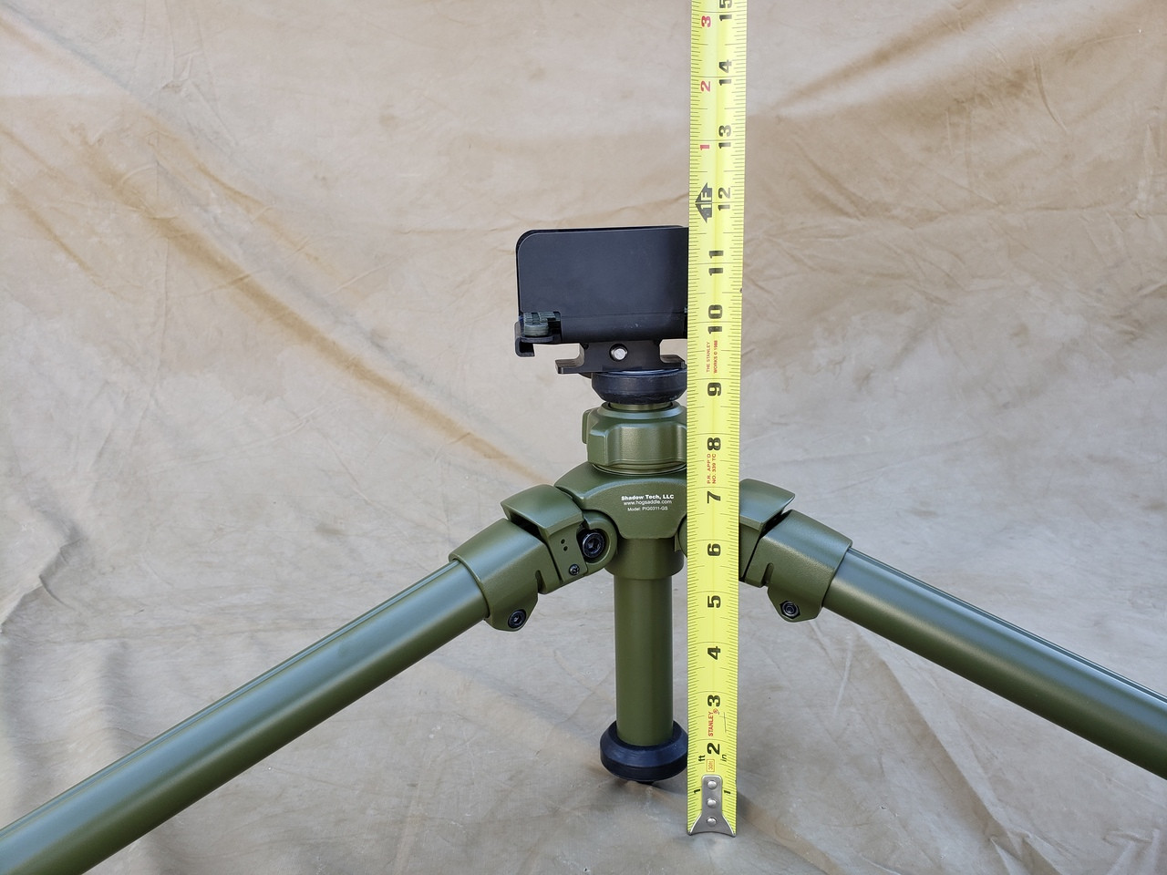 PIG0311-GS (SHORT) Field Shooting Tripod, OD Green - Shadow Tech