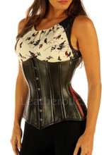 Black And Red Leather Long Torso Corset 1836 Underbust | Leatherotics