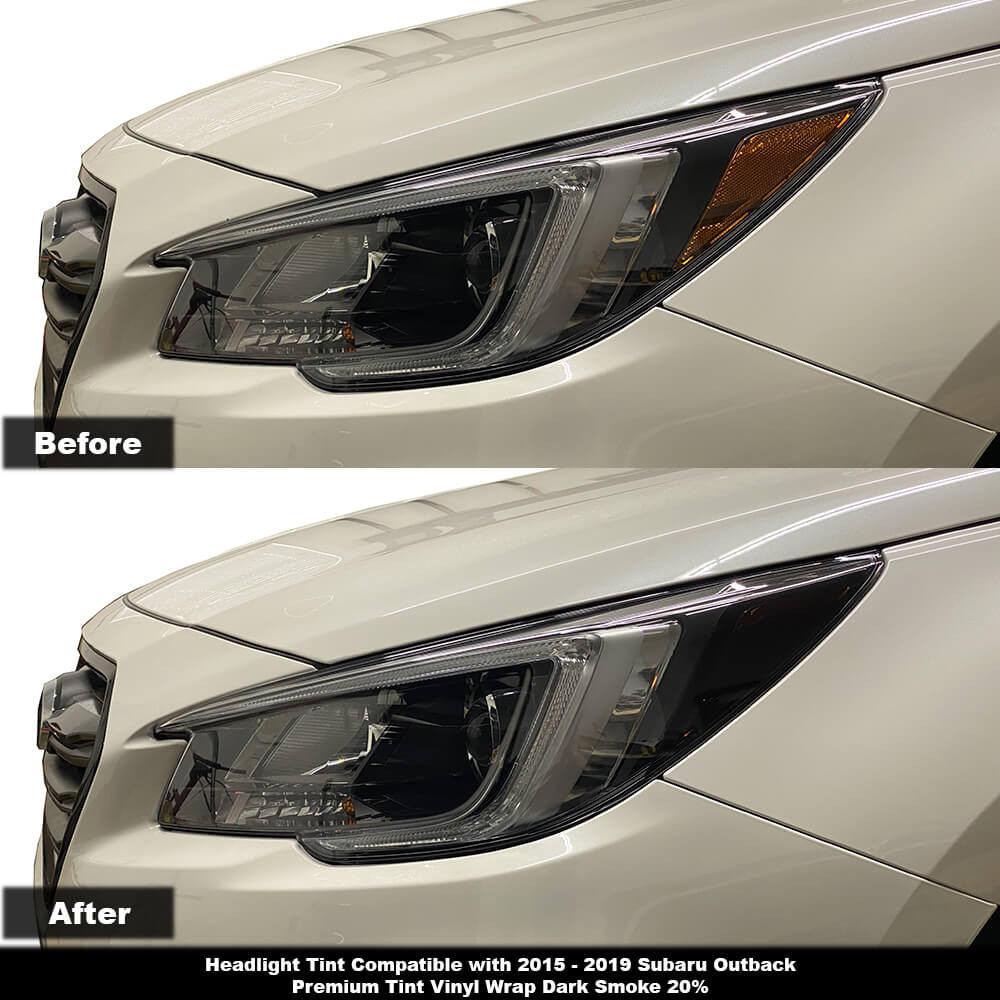 Headlight Tint Dark Smoke 20% for 2015-19 Subaru Outback | Nameless ...