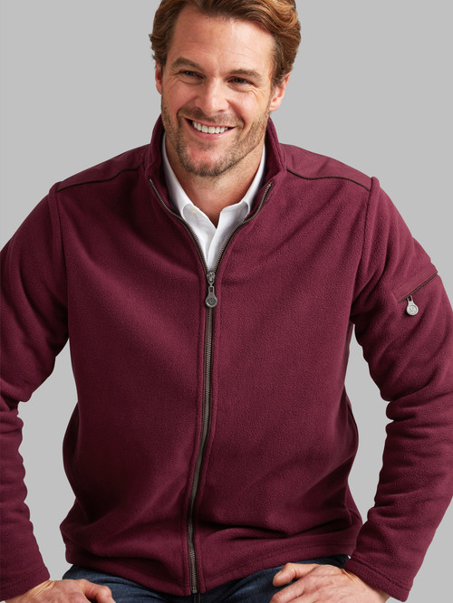 Men's Fleece Full Zip with Contrast Shoulders (4199) Navy