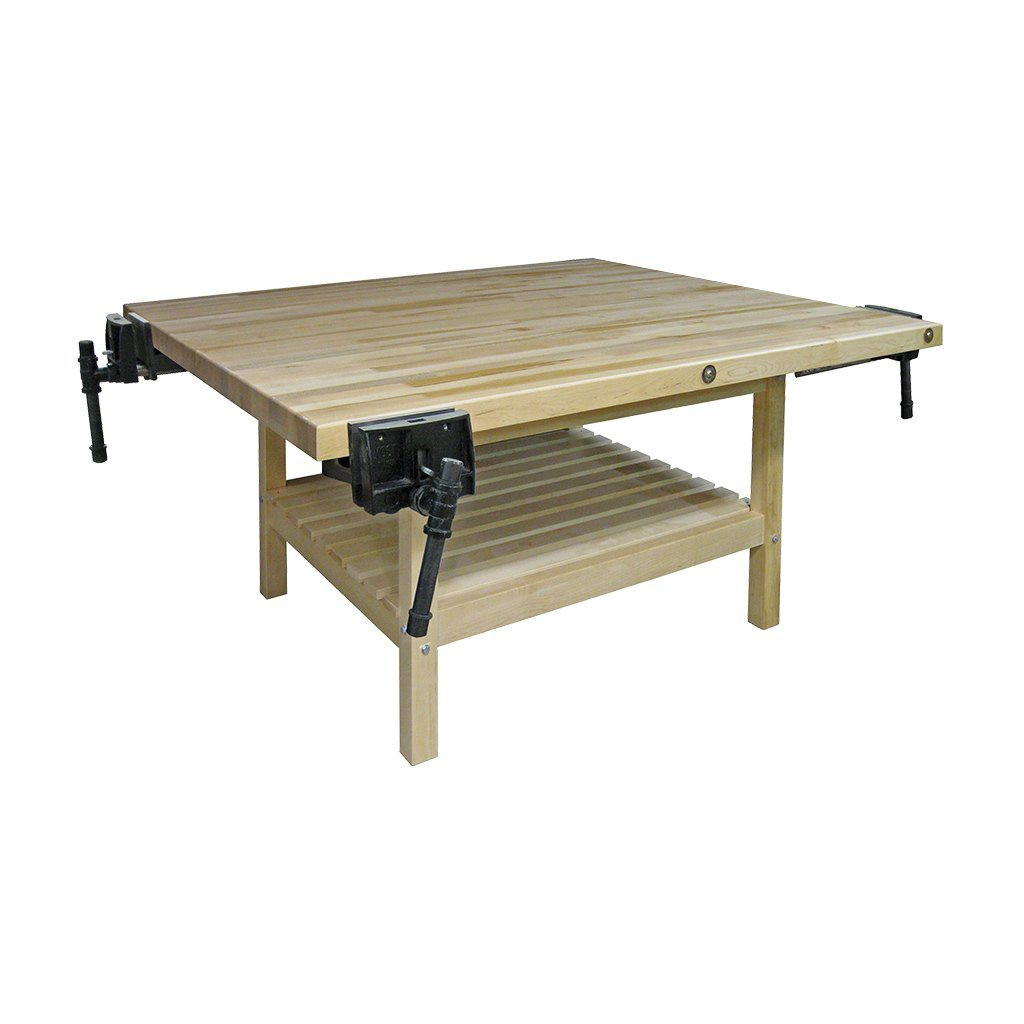 Hann WL4 Series Four Student Work Bench with Four 7" Vises - Midwest ...