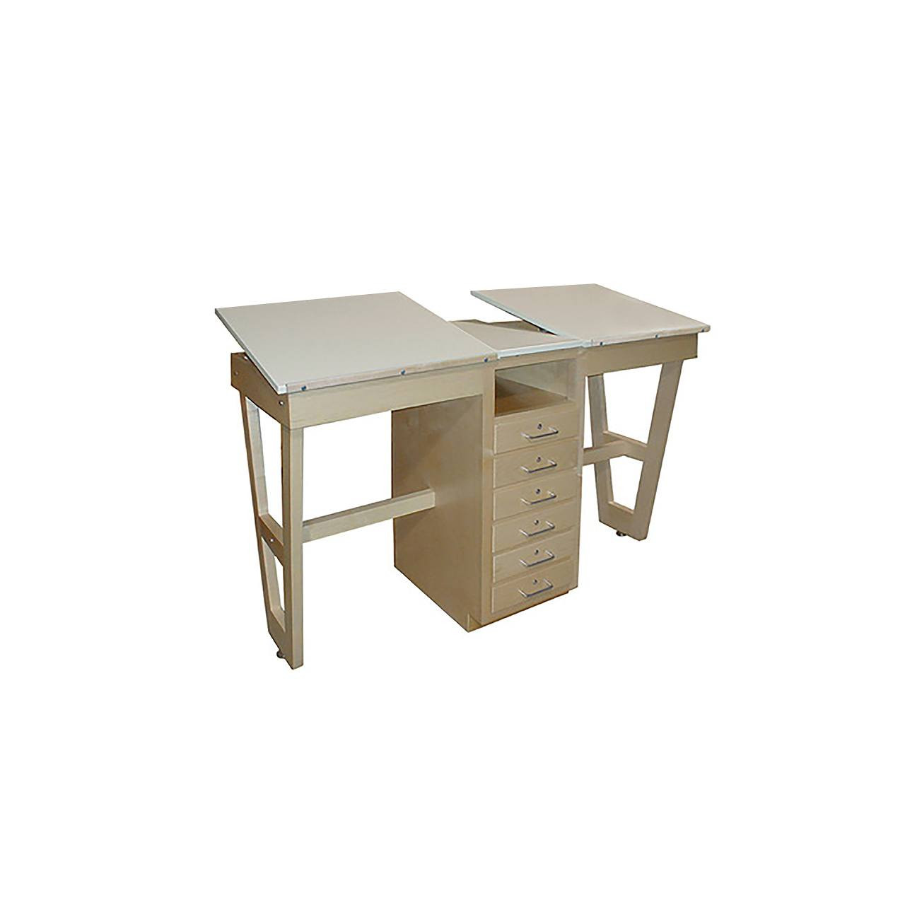 Hann Dual Drawing Table w/6 Drawers - Midwest Technology Products