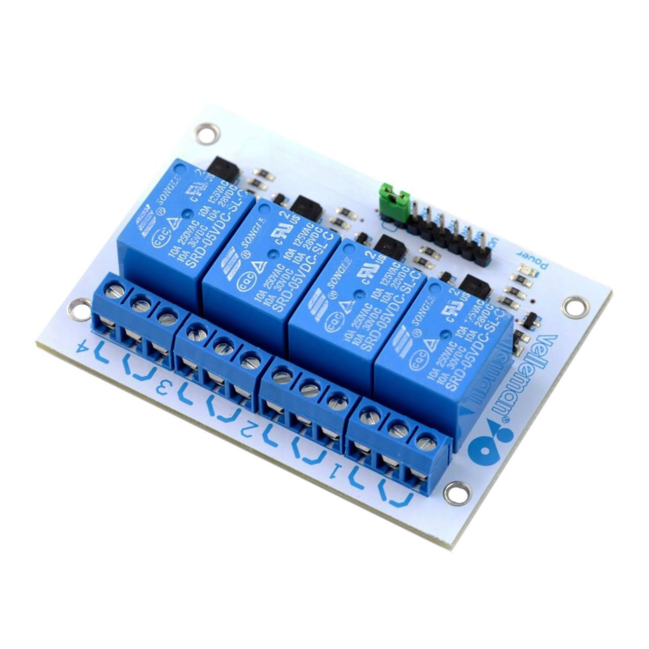 Velleman 4 Channel Relay Module | Midwest Technology