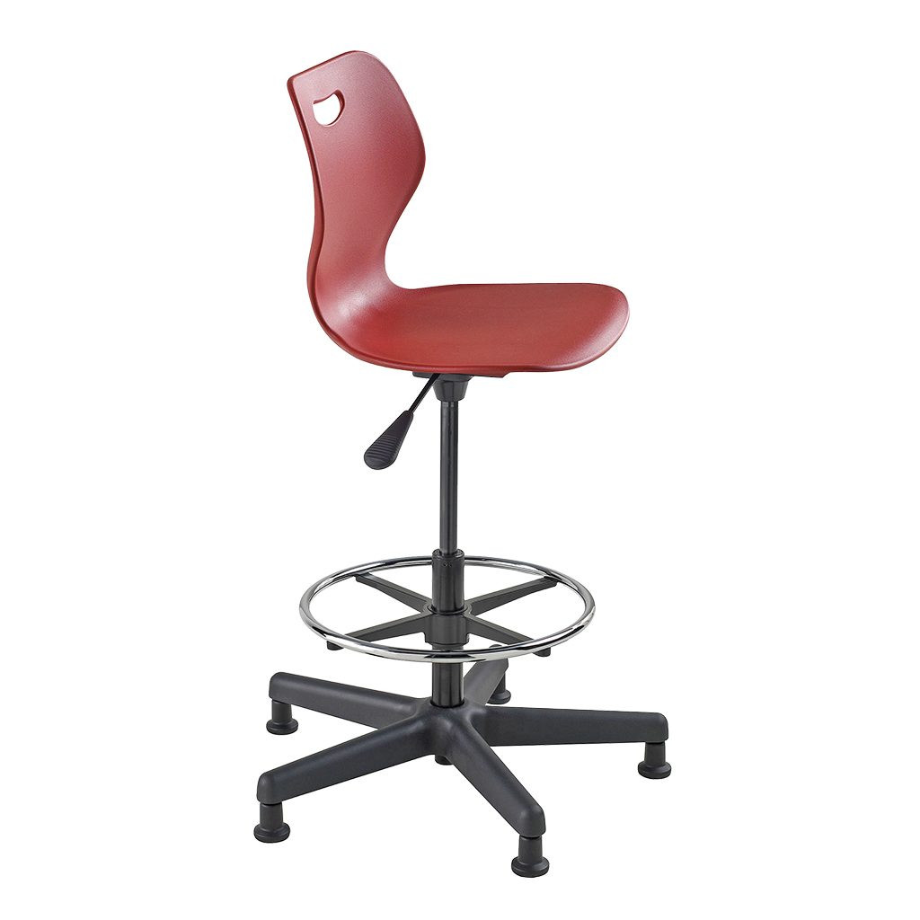 Krueger Intellect Wave Task Stool, Cayenne Red - Midwest Technology ...