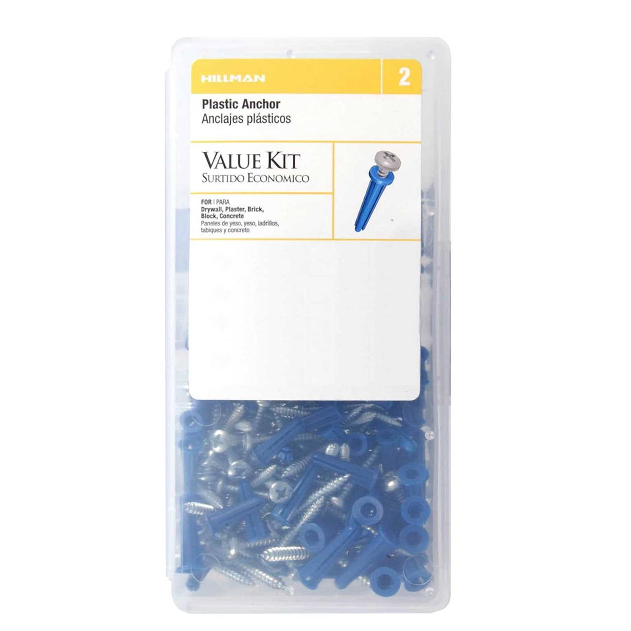 Hillman Plastic Anchor Kit, 14-16 x 1-3/8" | Midwest Technology