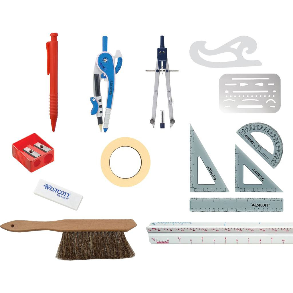 Westcott 15-Piece Architectural Drafting Set - Midwest Technology Products