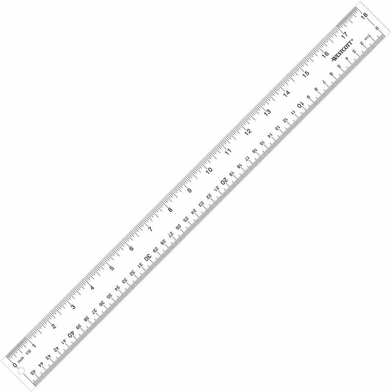 Westcott Transparent Clear Acrylic Ruler, 18" - Midwest Technology Products