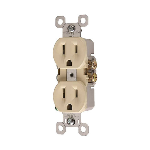 Pass & Seymour Duplex Receptacle, Ivory | Midwest Technology