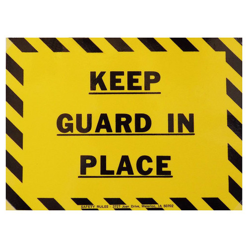 Safety Rules General Shop Safety Signs Keep Guard in Place, 8" x 11 ...