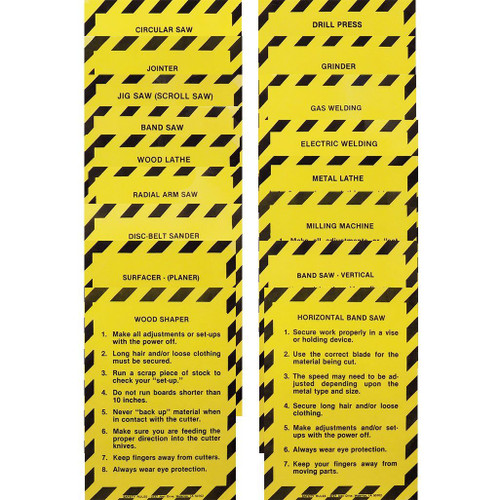 Safety Rules Machine Safety Rules, 8" x 11" 17-Piece Set - Midwest ...