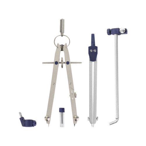 Pacific Arc 6 Spring Bow Compass Set With Extension Bar And Divider
