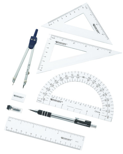 Westcott Math Tool Set, 8-Piece - Midwest Technology Products