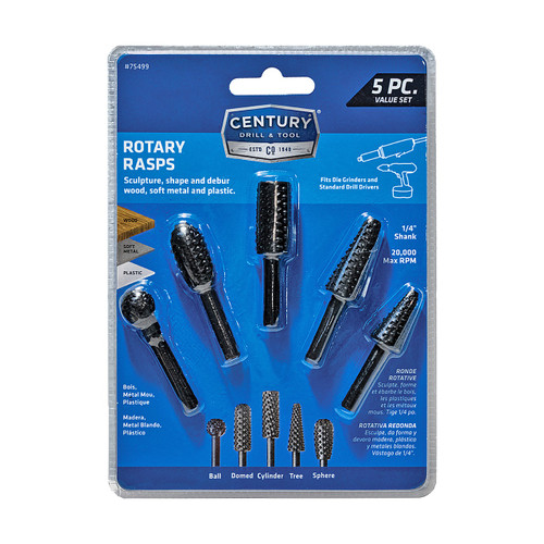 Century Rotary Rasp Set, 5-Piece | Midwest Technology