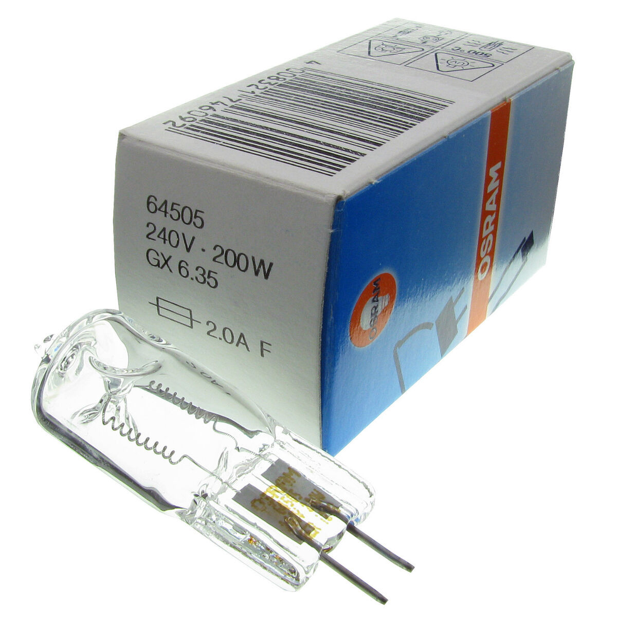 Osram 64505 200W 230V GX6.35 Photo-Optic T4 Bi-pin Halogen Bulb