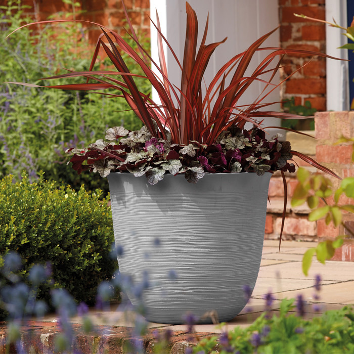 Stewart Garden Sahara Planter, Limestone Grey - 53cm | Charlies
