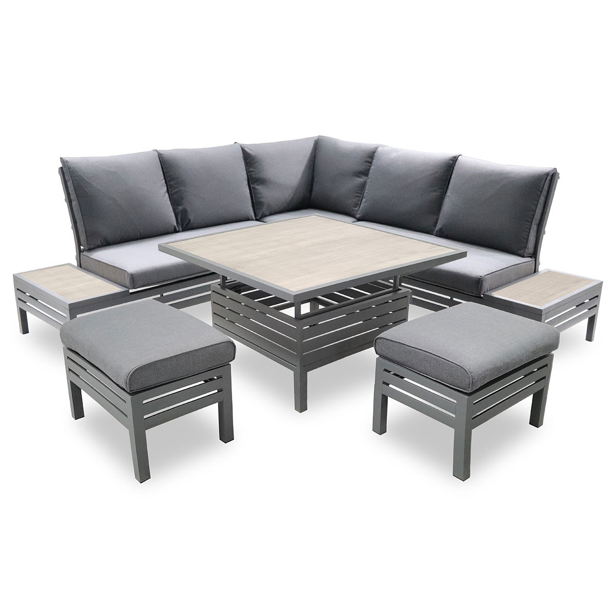 LG Outdoor Monza 6 Seater Aluminium Corner Lounge Garden Furniture Set ...