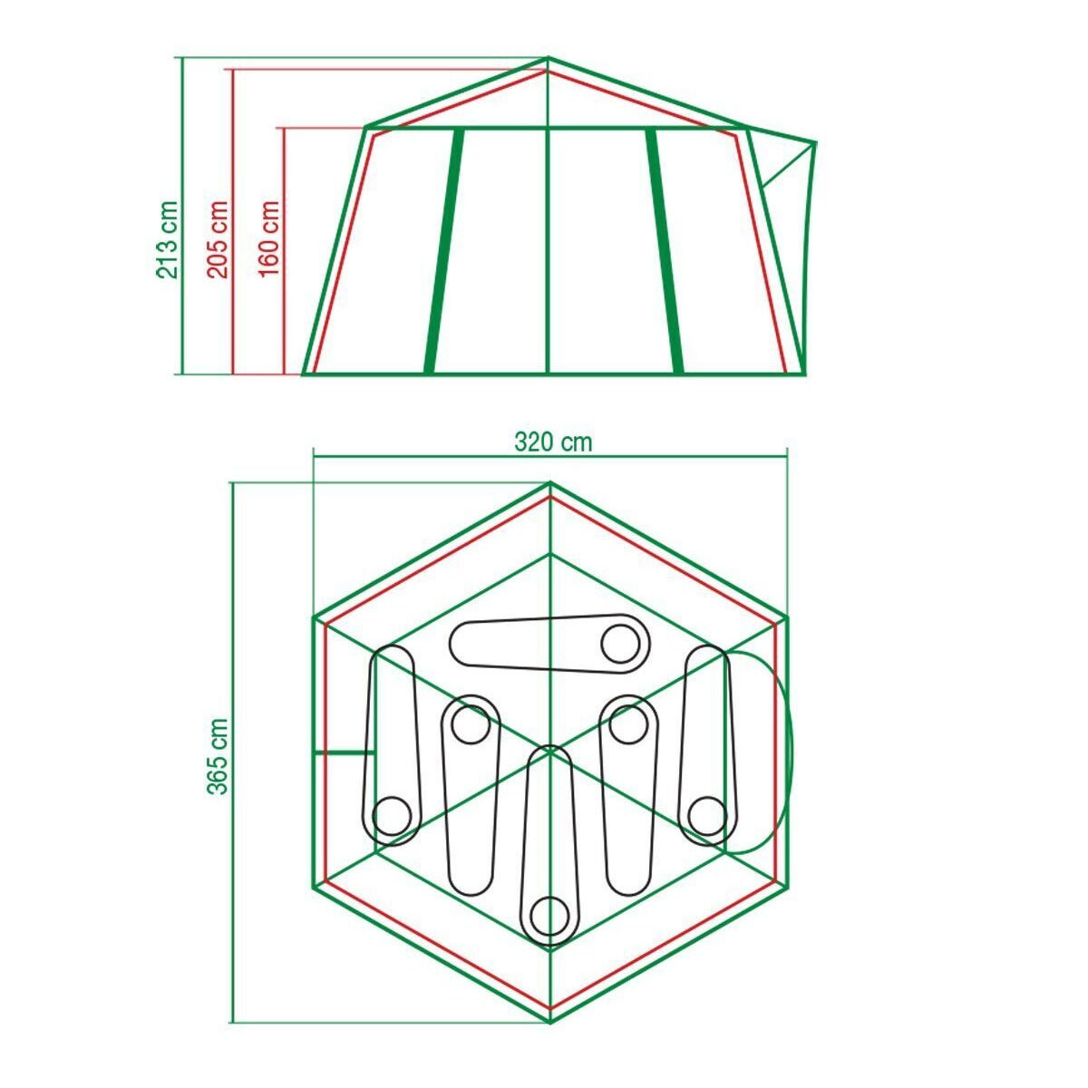 Coleman Polygon 6 Man Tent - Green | Charlies