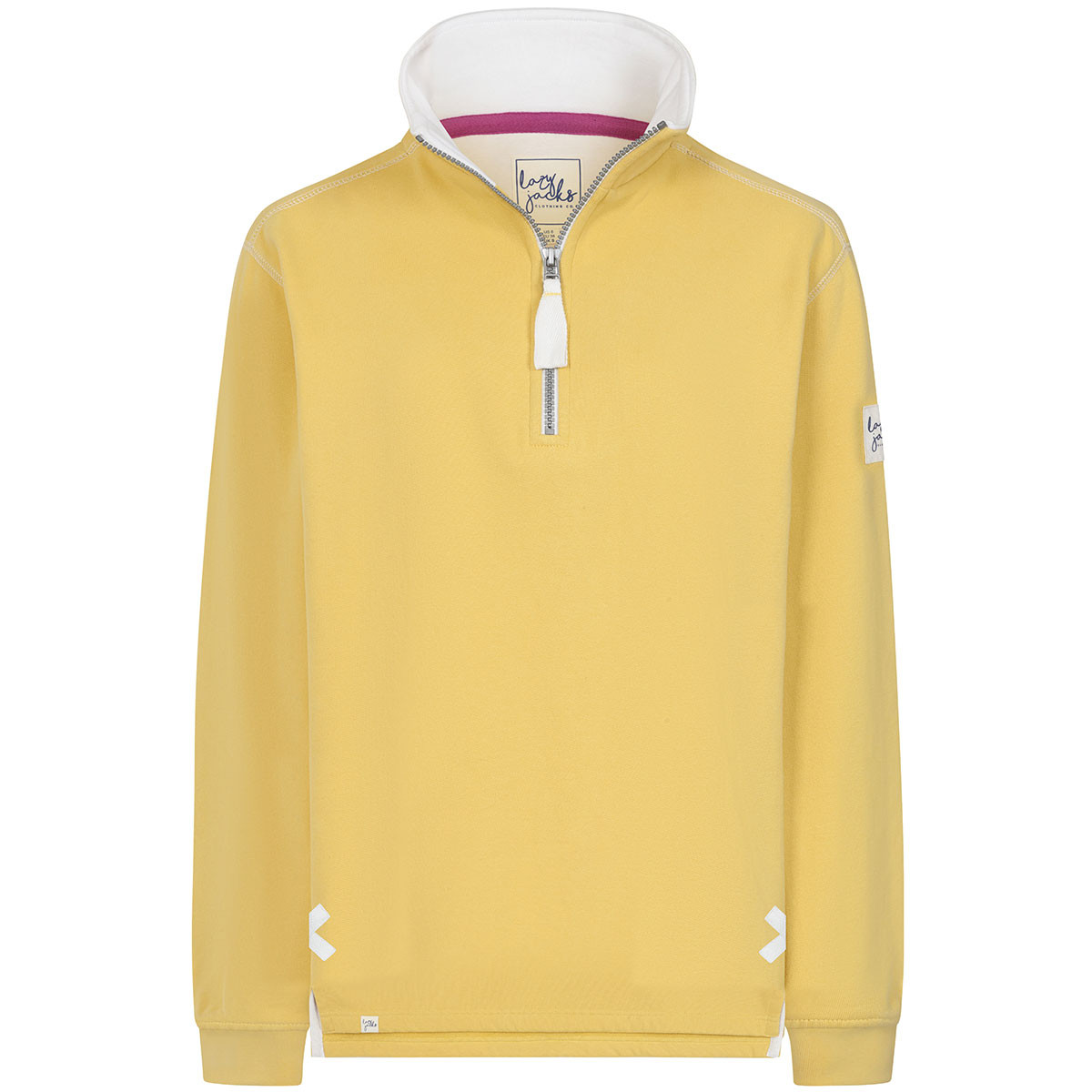 Lazy Jacks Women's Super Soft Quarter Zip Sweatshirt - Lemon | Charlies