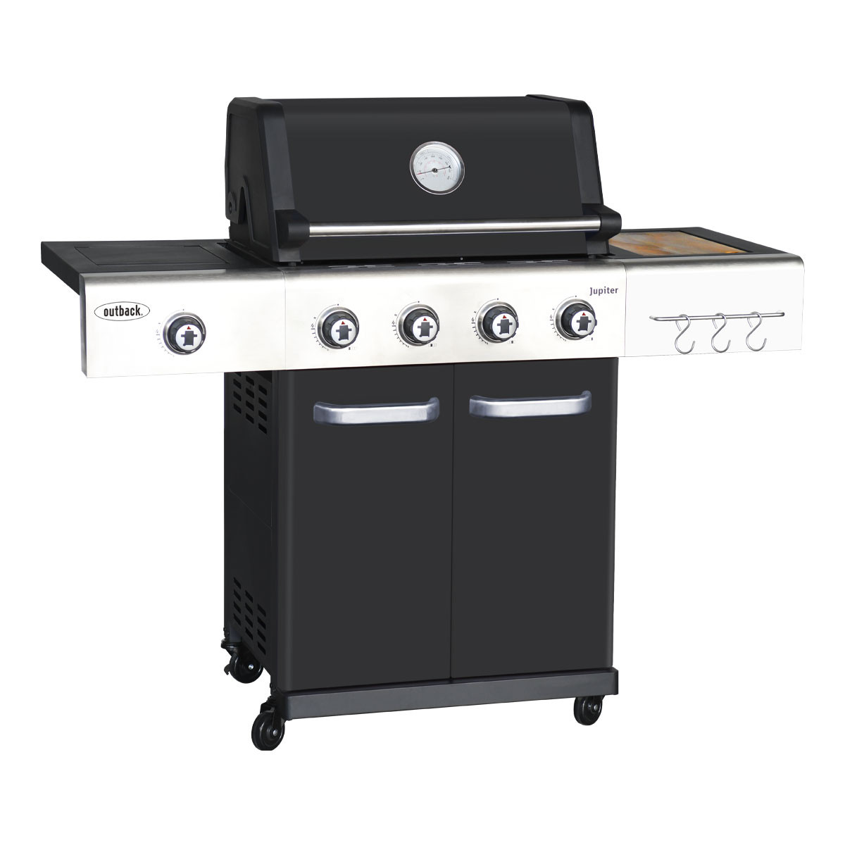 Outback Jupiter 4 Burner Hybrid BBQ - Black | Charlies