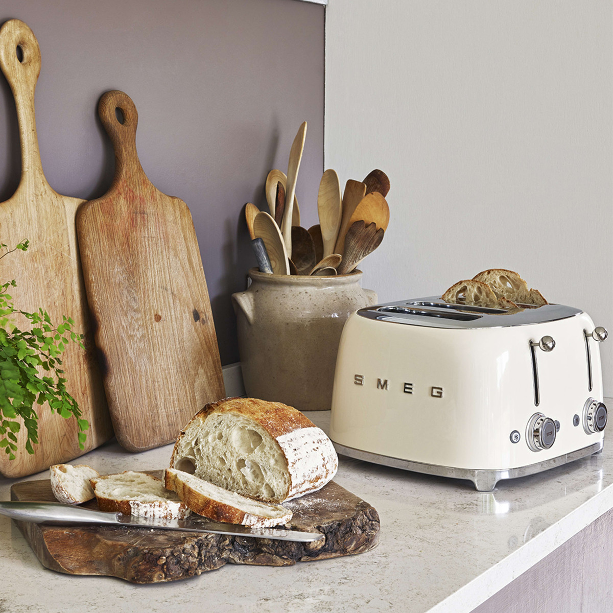 Smeg Retro Style 4 Slice Toaster - Cream | Charlies