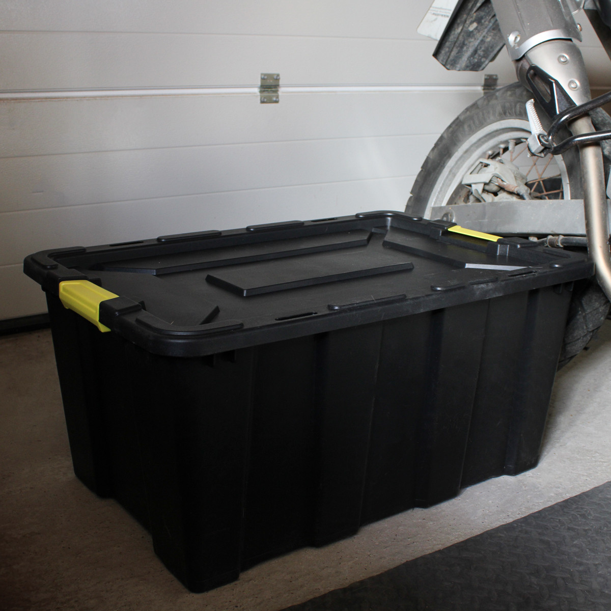 100 Litre Storage Box with Lid - Black | Charlies