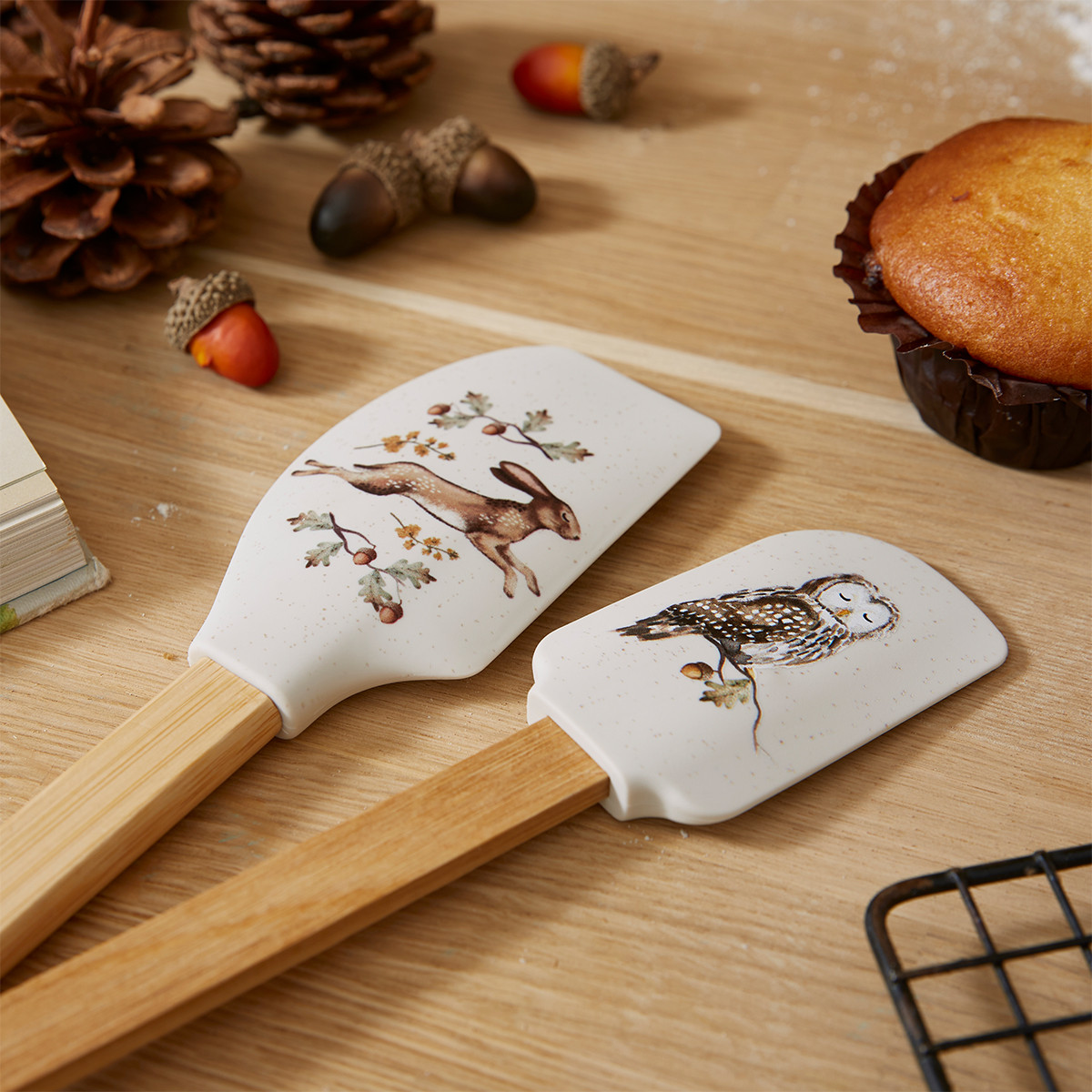 Cooksmart Forest Fable Bamboo Spatulas - Set of 2 | Charlies