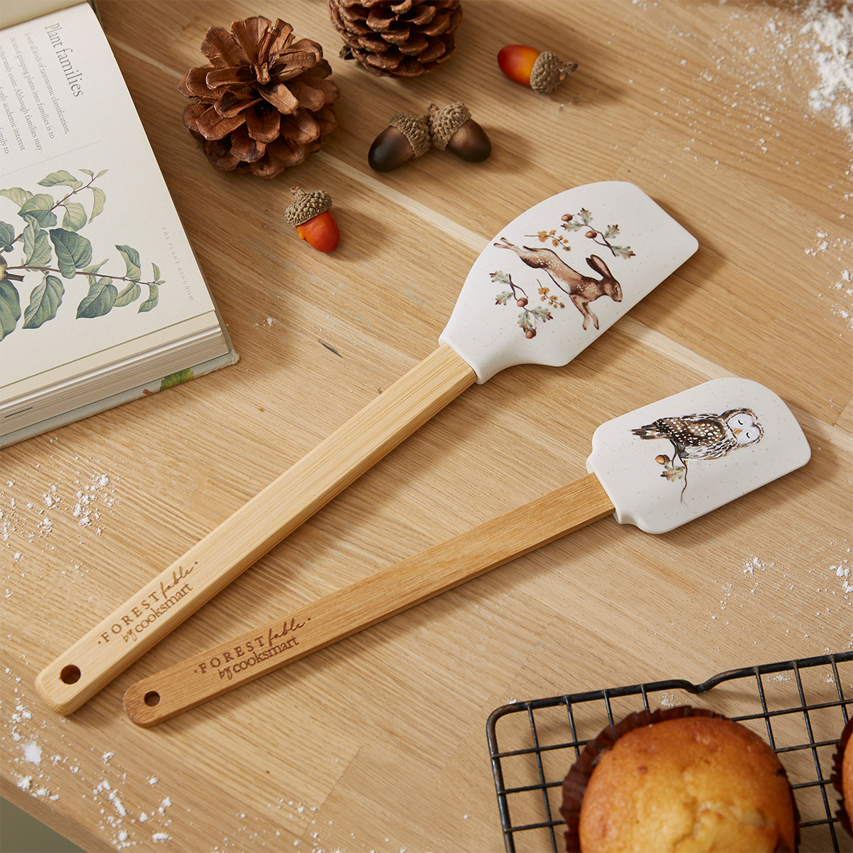 Cooksmart Forest Fable Bamboo Spatulas - Set of 2 | Charlies