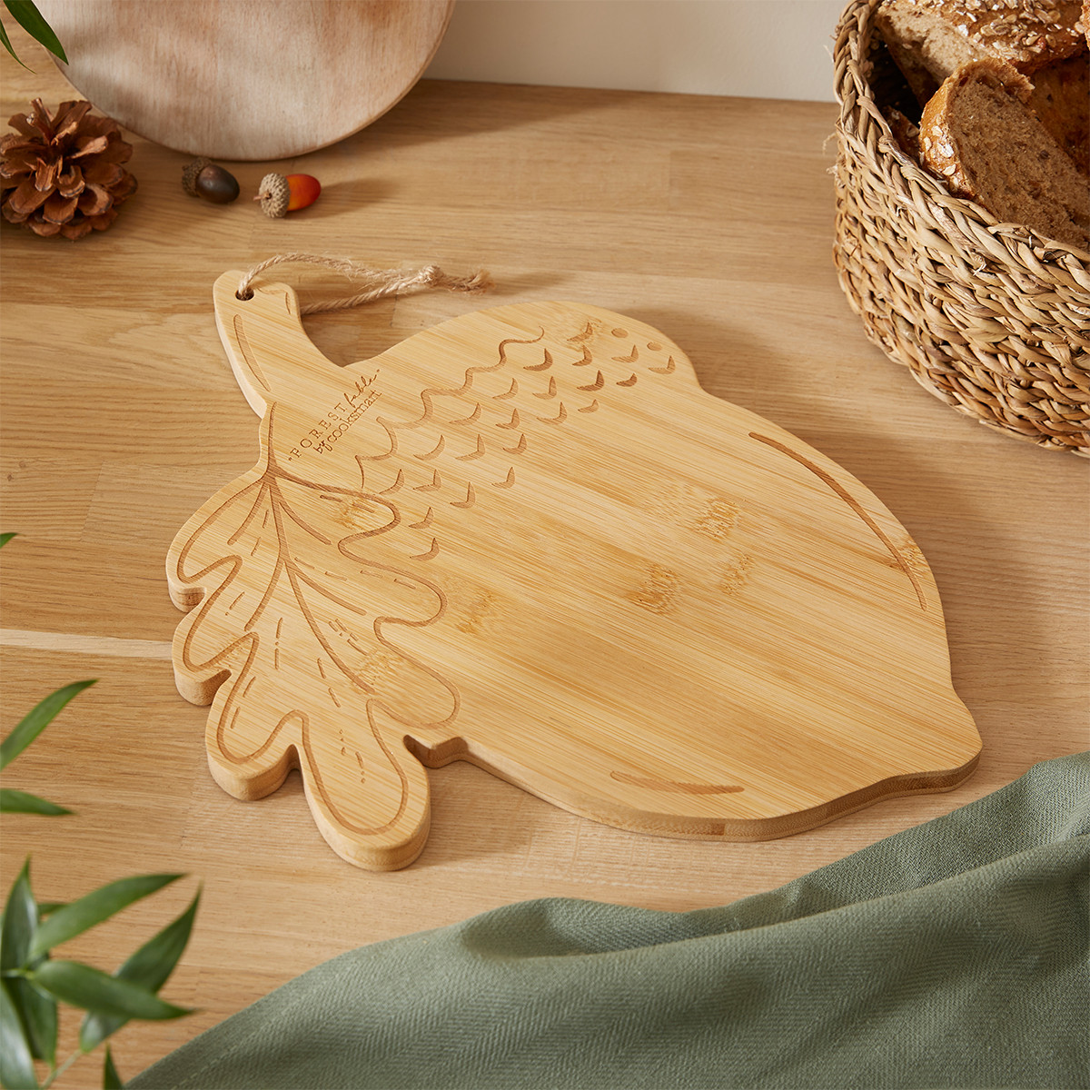 Cooksmart Forest Fable Bamboo Acorn Shaped Serving Board | Charlies