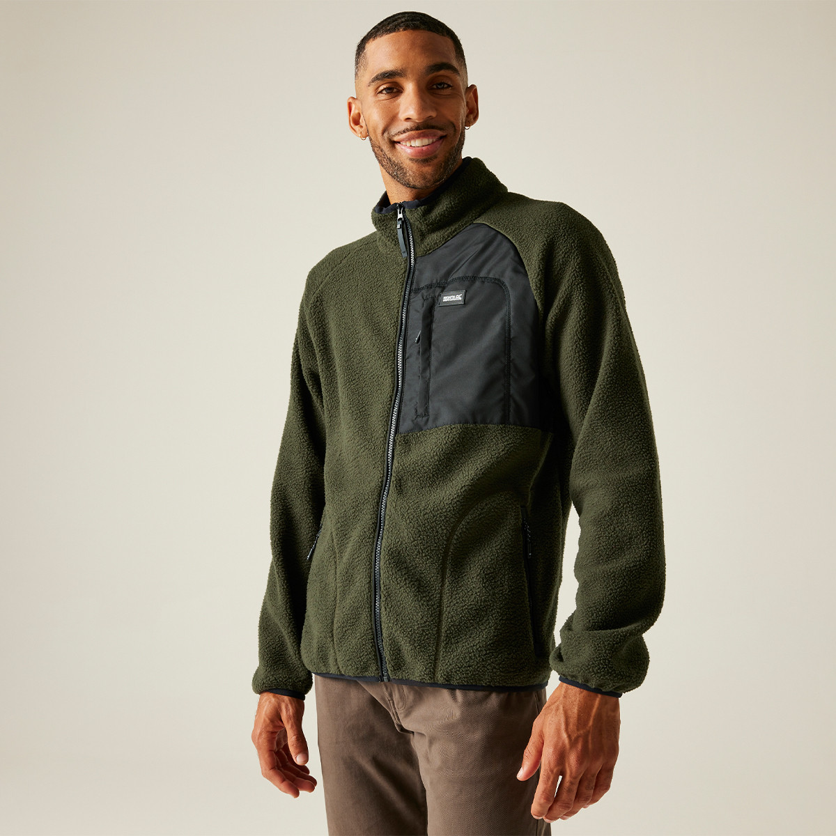 Regatta Men's Frankie Full Zip Borg Fleece - Dark Khaki | Charlies