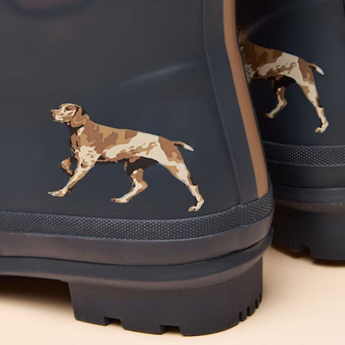 Joules Women's Dog Print Wellington Boot - Navy | Charlies