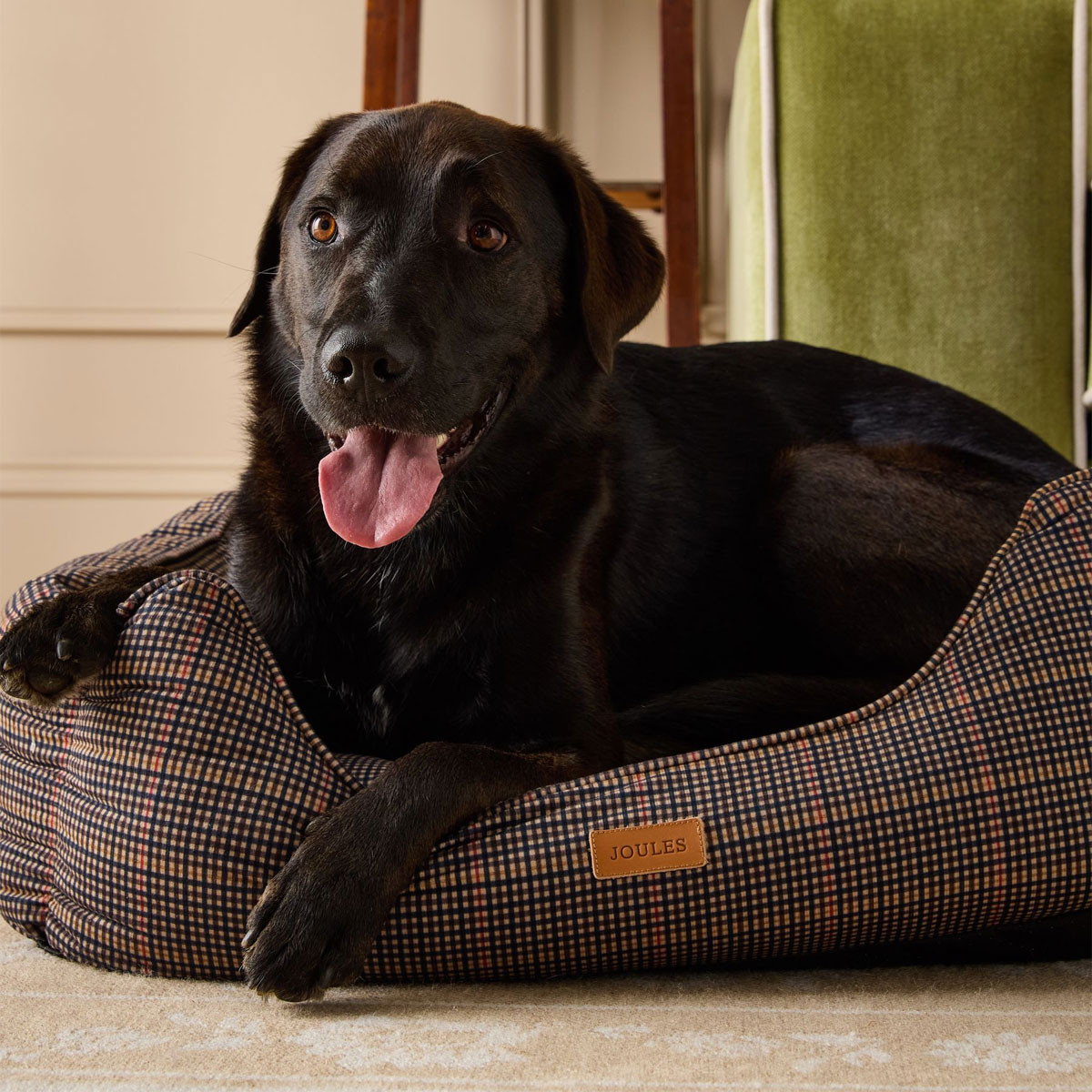 Joules Henson Check Pet Bed - Brown | Charlies