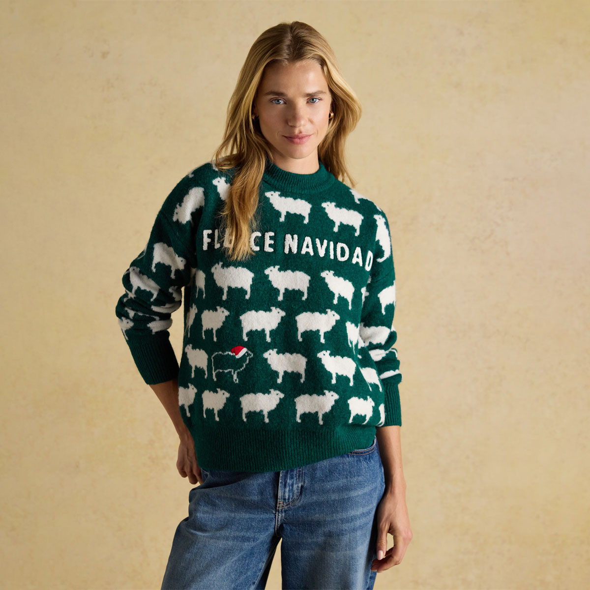 Joules Women's 'Fleece Navidad' Intarsia Knitted Christmas Jumper ...