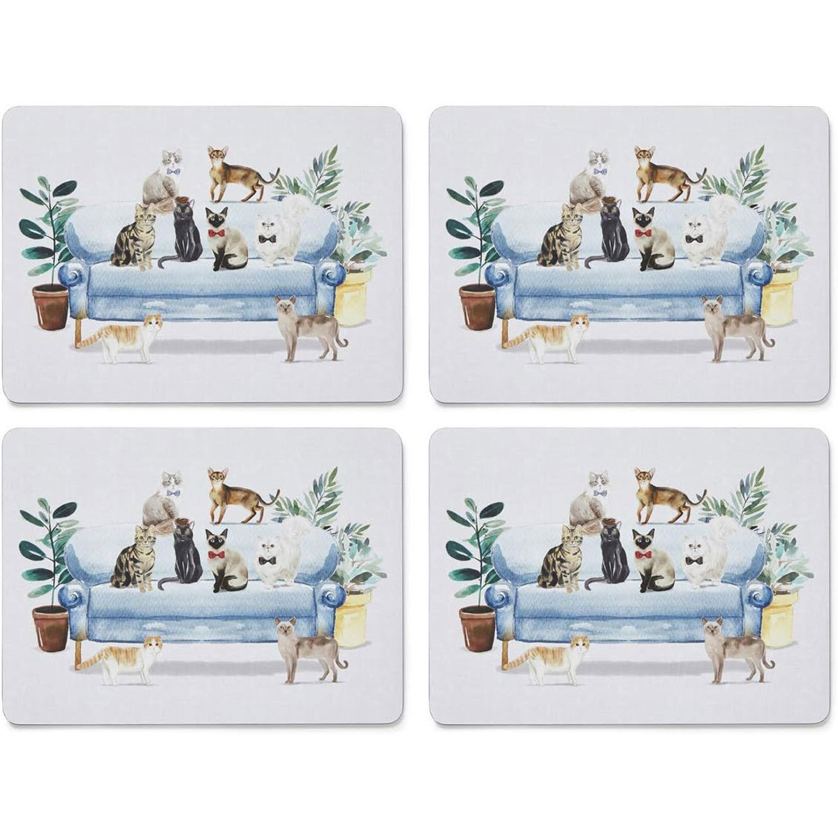 Cooksmart Placemats, Set of 4 - Curious Cats | Charlies