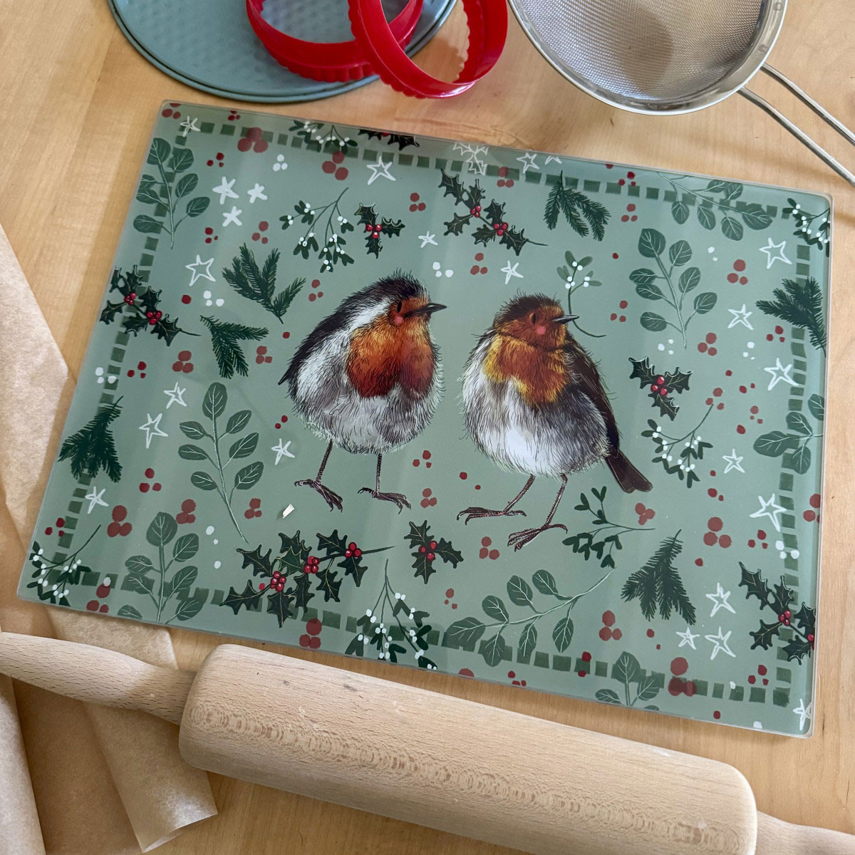 Alex Clark Worktop Saver - Christmas Robins | Charlies