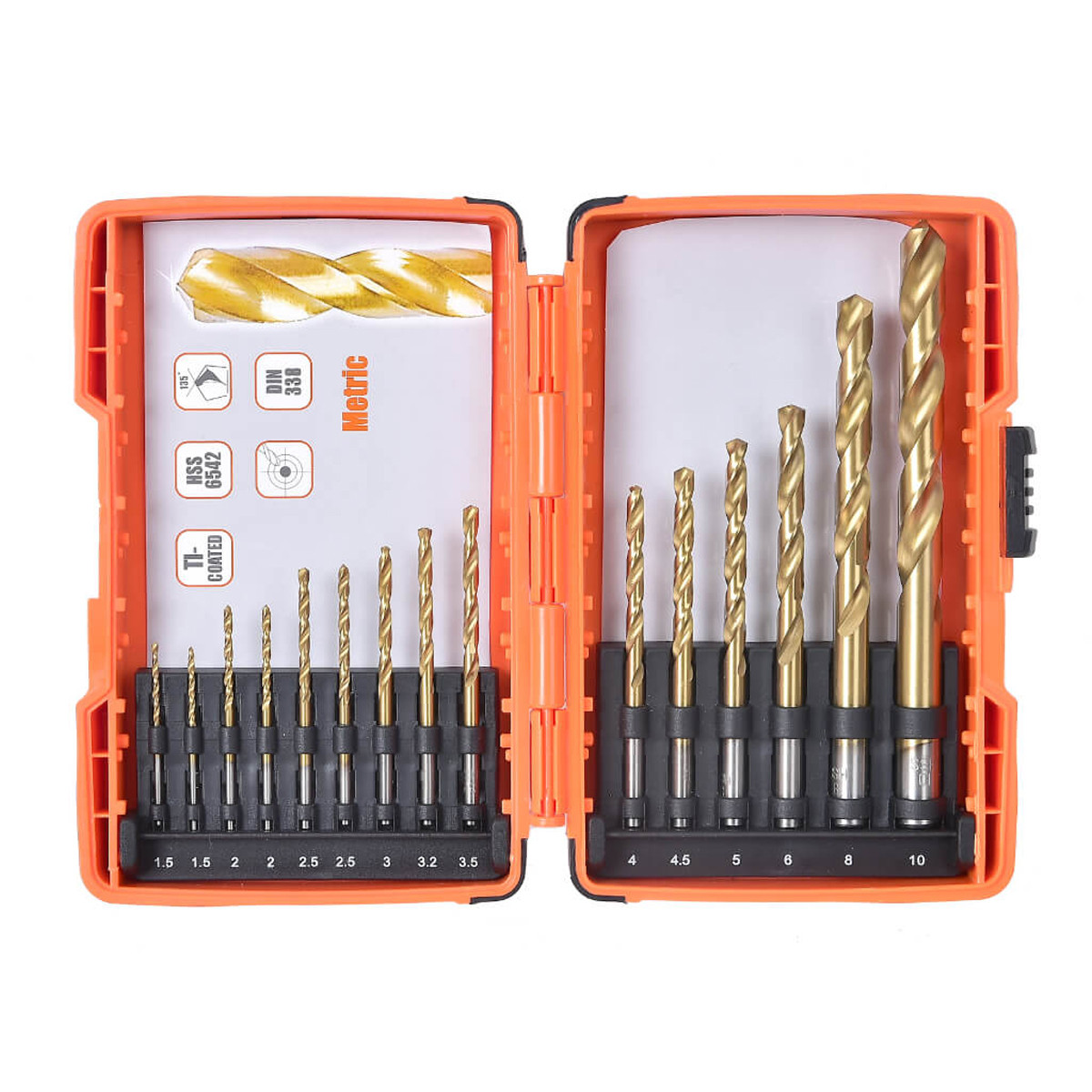 Tactix Ti-Coated HSS Twist Drill Bit Set - 15 Piece | Charlies
