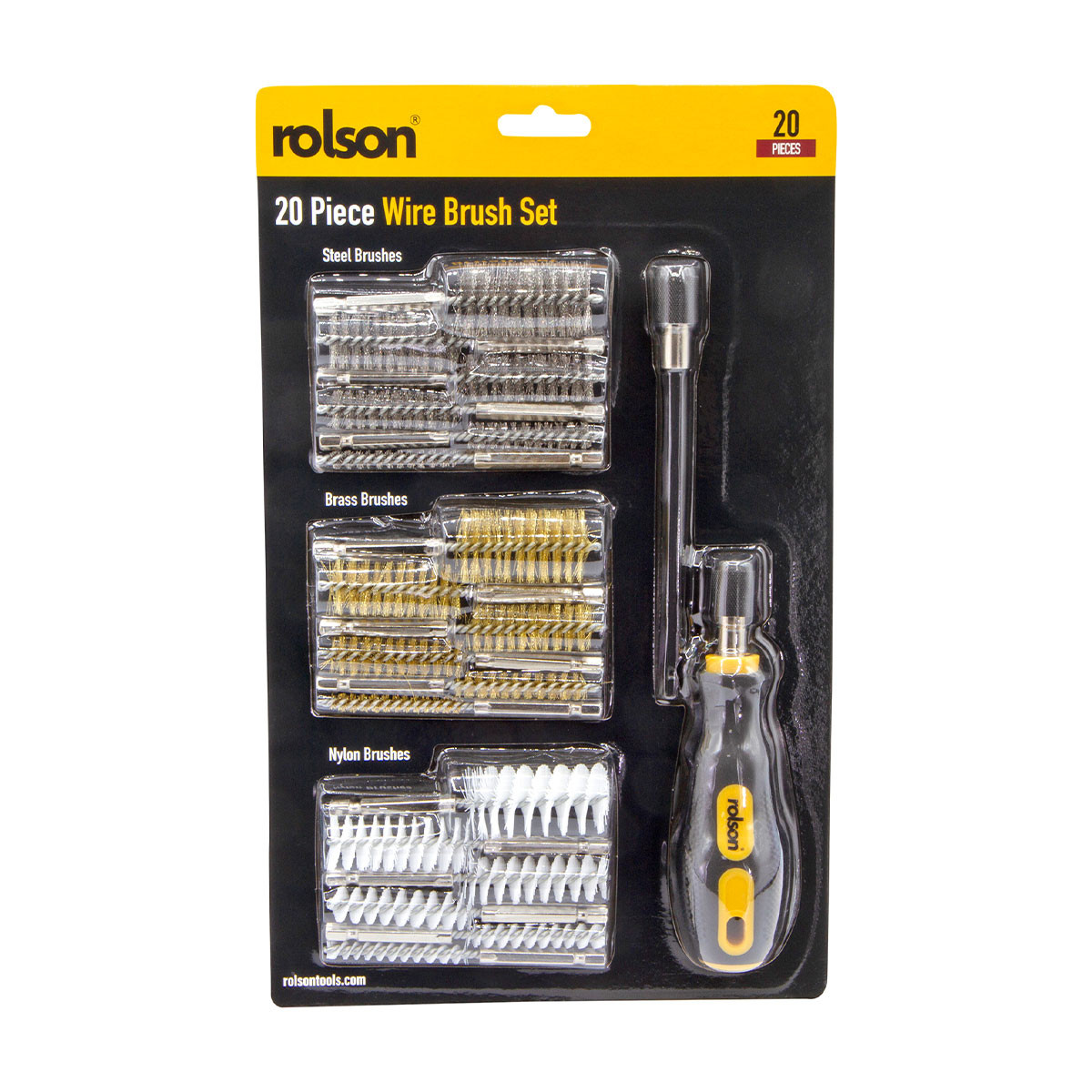 Rolson Interchangeable Wire Brush Set - 20 Piece | Charlies