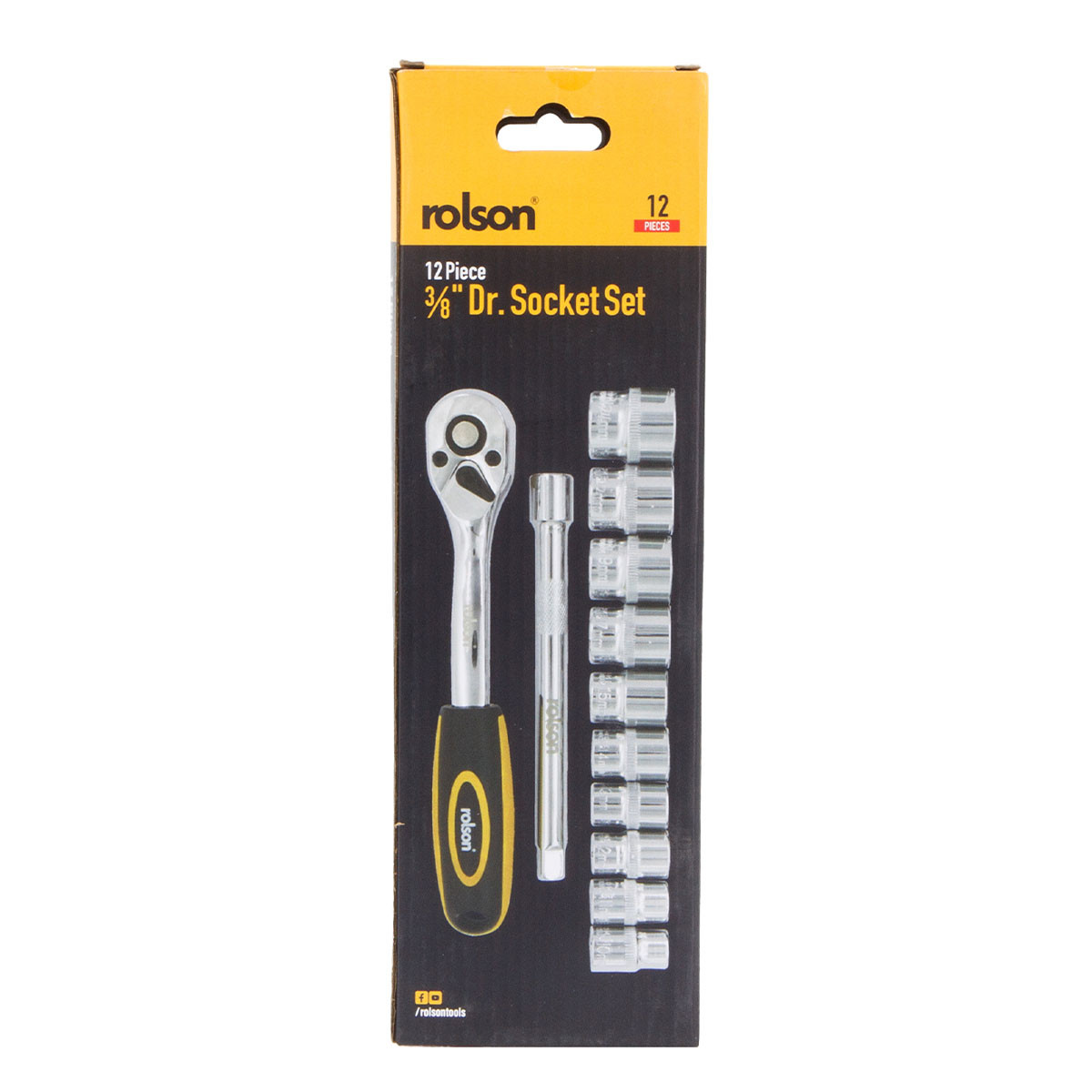Rolson ⅜" Drive Ratchet & Socket Set - 12 Piece | Charlies