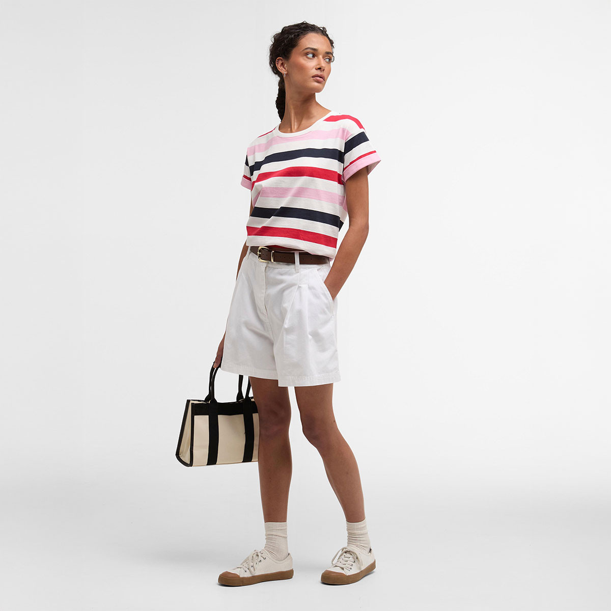 Barbour Women's Lyndale Striped Top - Poppy Red | Charlies